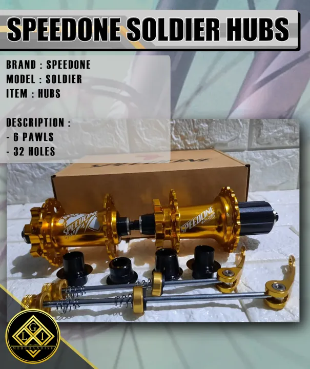 [LGI] SPEEDONE SOLDIER HUBS (COLOR : GOLD/YELLOW) / 32 HOLES / 6 PAWLS ...