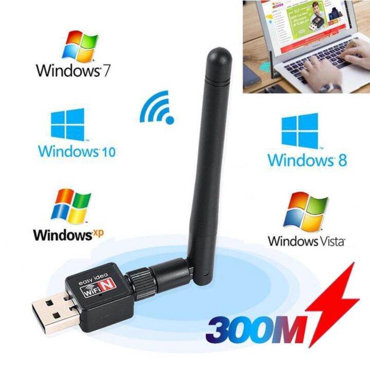 HOUPH 300Mbps USB WiFi Adapter For PC Laptop Compatible windows 10 MAC | Lazada PH