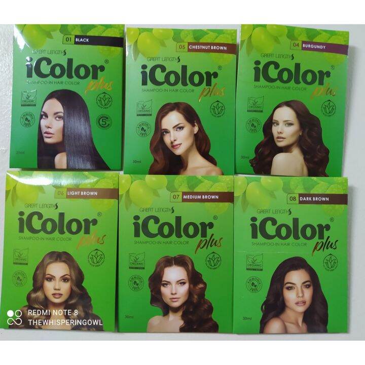 Great Length Lengths iColor Plus Hair Dye Shampoo No Ammonia Brown ...