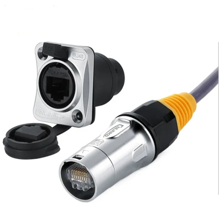 IP67 Network RJ45 Waterproof Connectors / Ethernet RJ45 Waterproof Plug + Waterproof Socket for ...