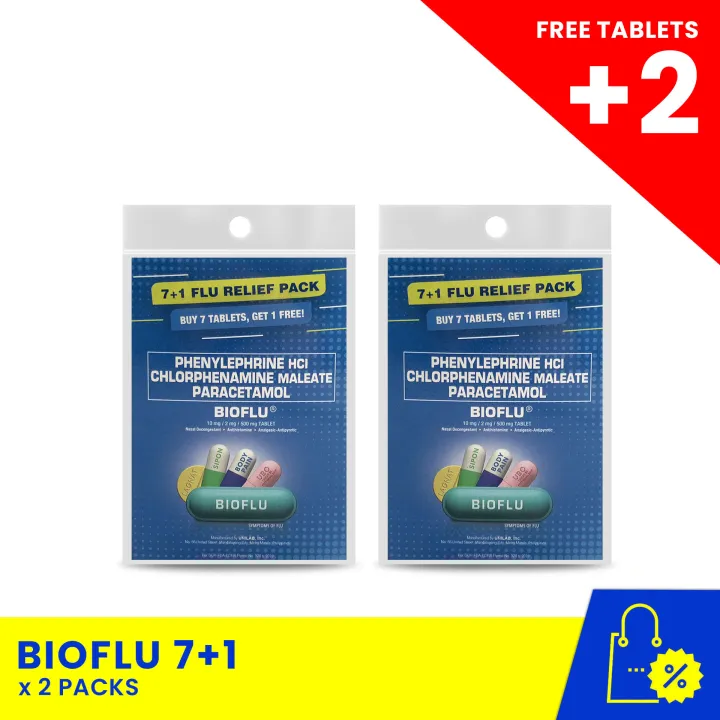 BIOFLU 7+1 tablets x 2 packs (For Coughs, Colds & Flu) health ...