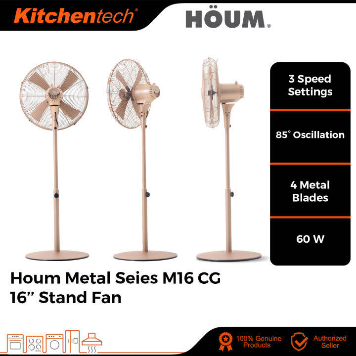 Houm M16 Metal Stand Fan 4 Blades 16" 16 Inch 3 Speed Settings M-Series ...