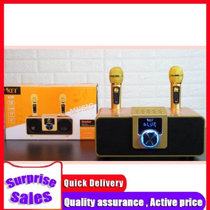 NEW!!! KEI K08 bluetooth karaoke speaker Comes with 2 wireless ...
