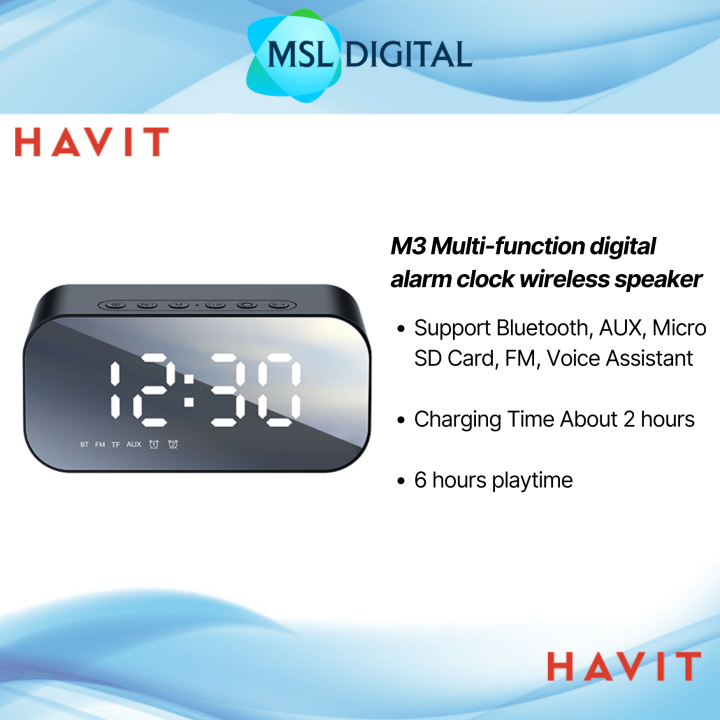 Havit M3 Multi-function digital alarm clock wireless speaker | Lazada Havit M3 Multi-function digital alarm clock wireless speaker | Lazada