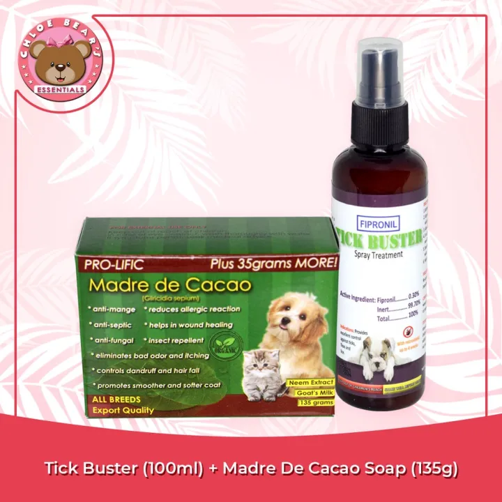BOB-100mL Tick Buster Fipronil Spray Treatment & 135g Prolific Madre de ...