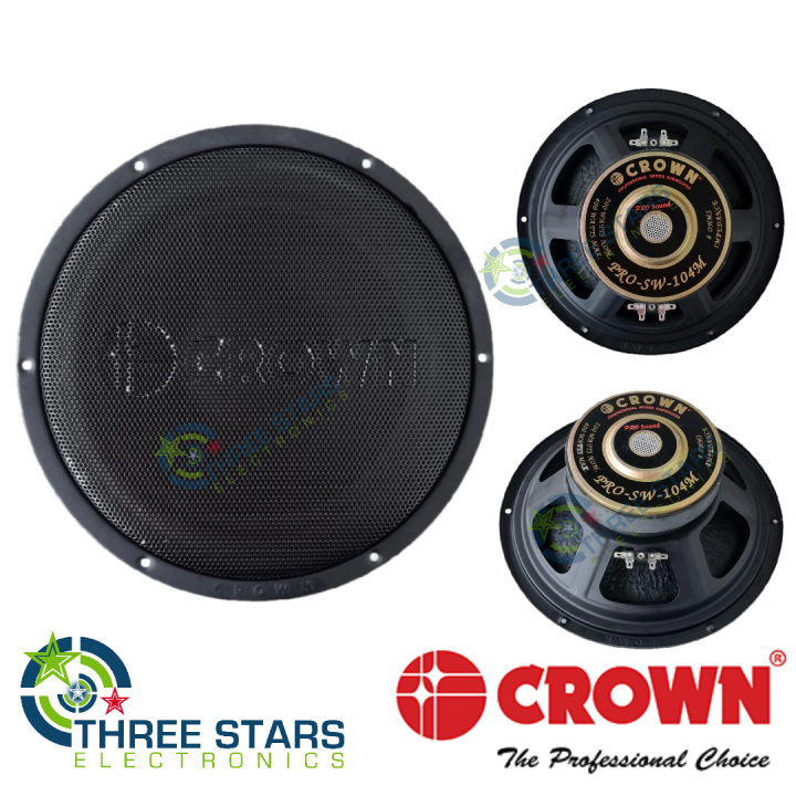 2020 Original Crown PRO-SW-104M 400W Dual 8 Ohms 10 Inches Subwoofer ...