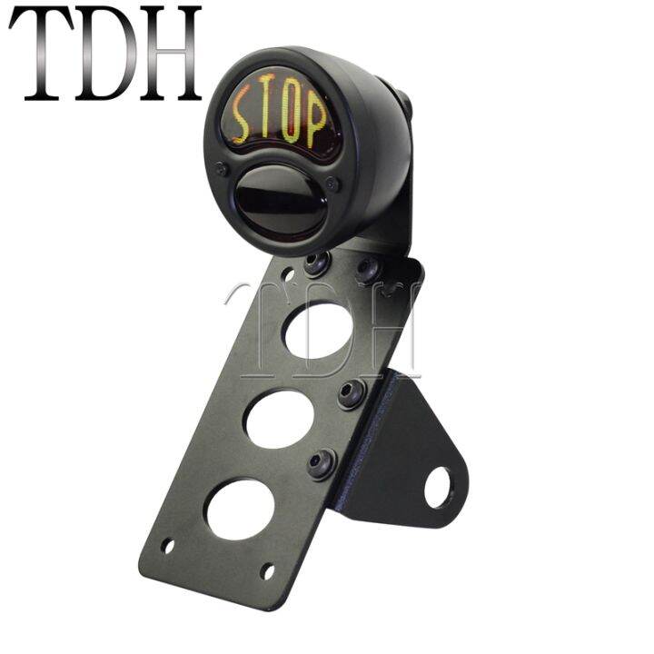 Motorcycle Retro Tail Brake Light STOP 3/4 quot; Axles Side Mount ...