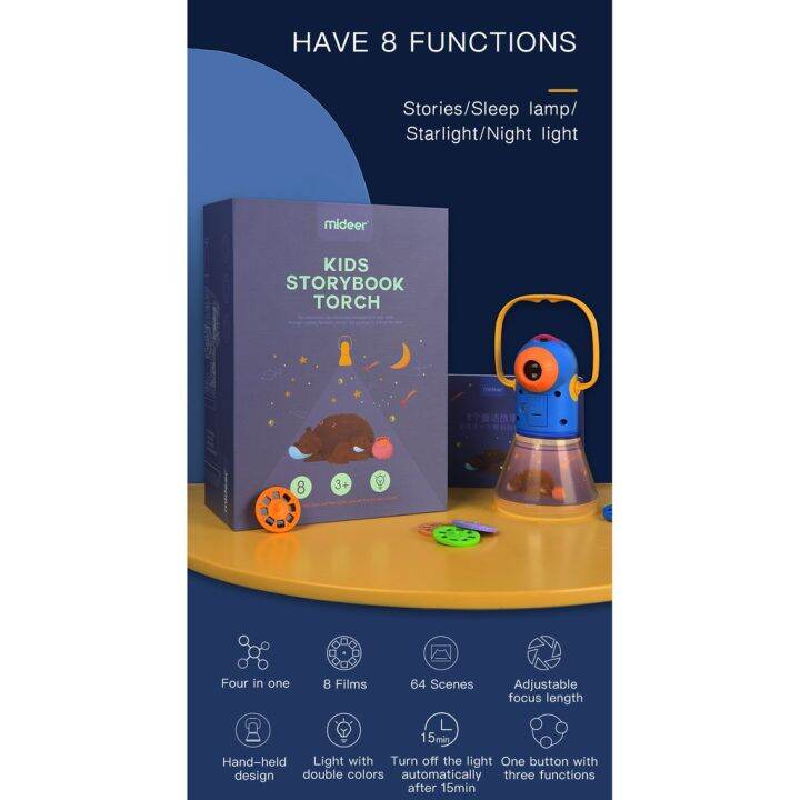 weisdu dfie ♒12 Story Mideer Storybook Torch Projector Flashlight Night ...