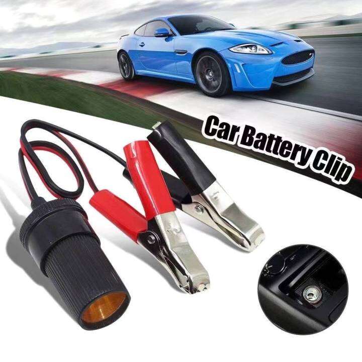 12V Car Battery Terminal Clip-On Cigarette Lighter Clamp Power Socket ...