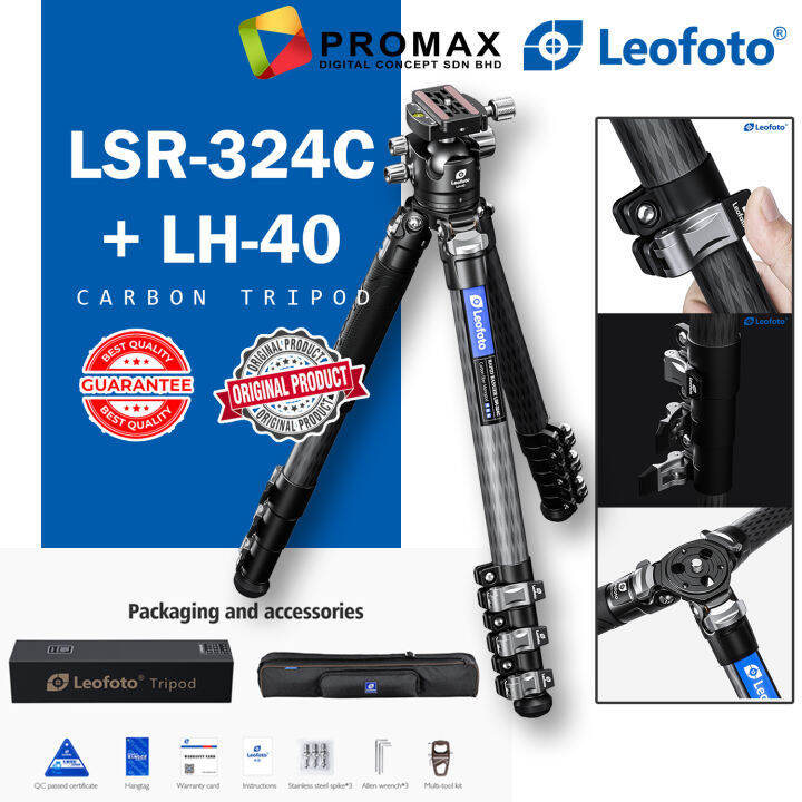 Leofoto LSR-324C + LH-40 Professional Light Weight Rapid Ranger Series ...