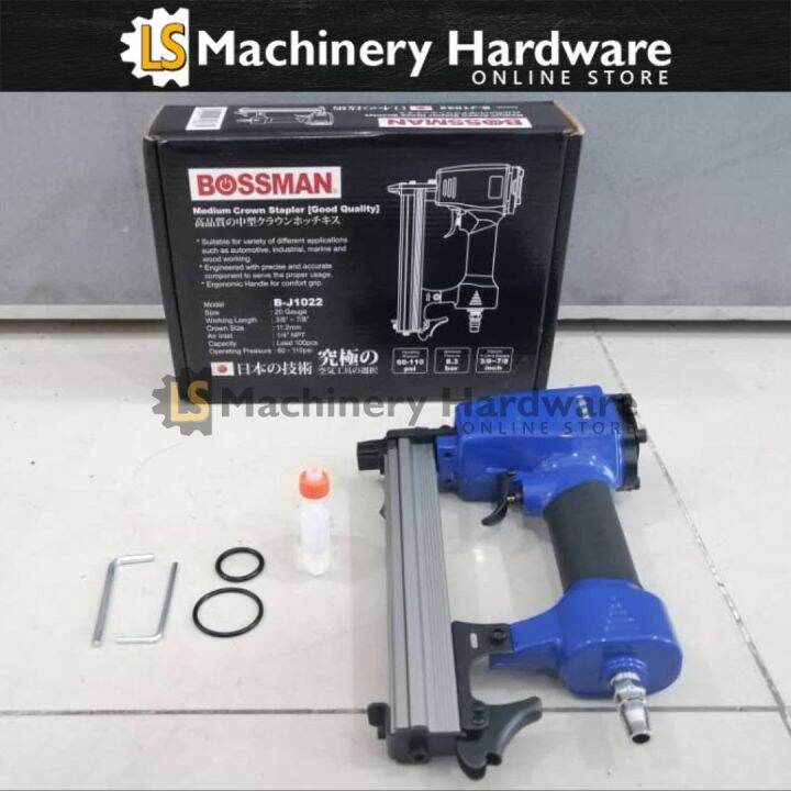 Bossman B-J1022 Pneumatic Medium Crown Air Stapler - 6 Months Warranty ...