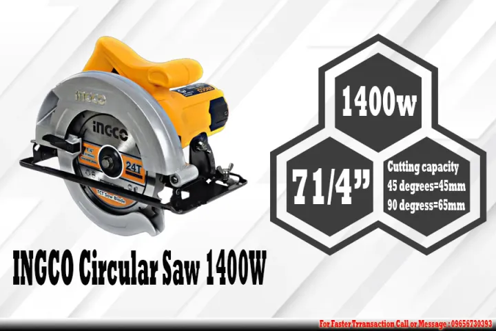 INGCO Circular Saw 1400W 7 1/4" SUPER SELECT CS185382 *Vaispowertools ...