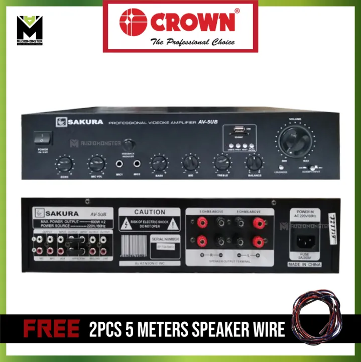 Sakura AV-5UB High Power Videoke Amplifier 600W x 2 w/ Bluetooth , USB Input | Lazada PH
