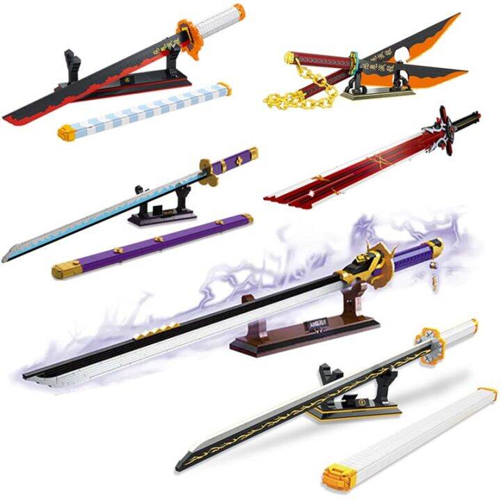 Katana Japanese Knife Sword Model Demon Slayer Building Block Model ...
