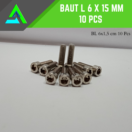 BAUT L 6X15 BAUT L 6X1.5CM NEKEL PAKET ISI 10 PCS | Lazada Indonesia