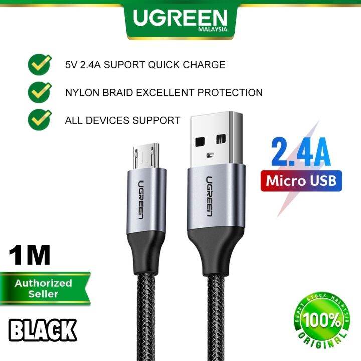 UGREEN Micro USB 2.0 To USB A Cable 18W 2.4A Qualcomm QC 3.0 Quick ...