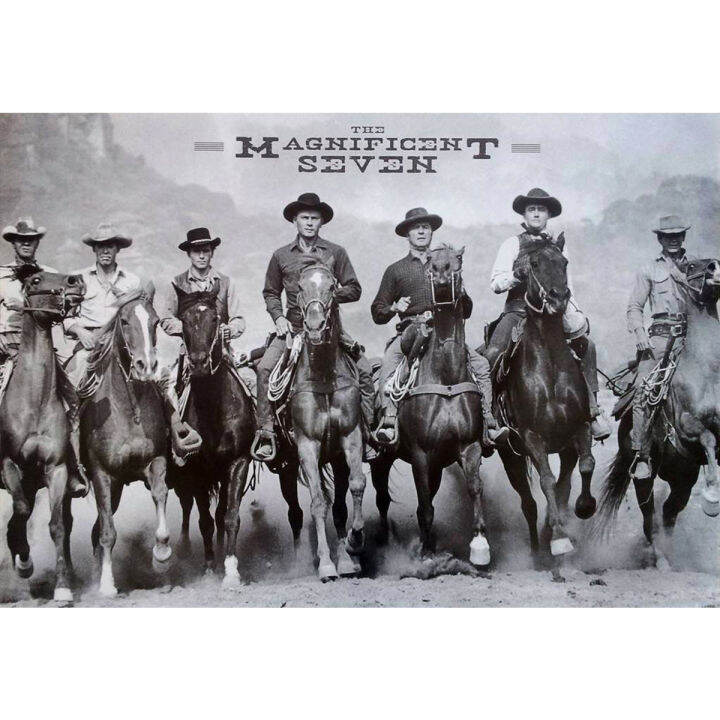 โปสเตอร์ The Magnificent Seven หนัง Cowboy คาวบอย 7 สิงห์แดนเสือ ติด ...