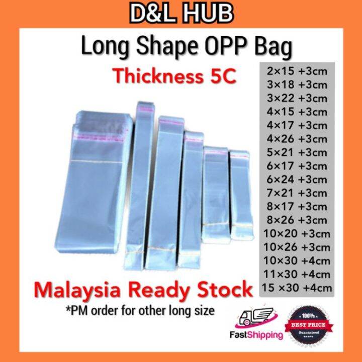 Long OPP plastic bag, Plastik beg panjang, long OPP for mask extender ...