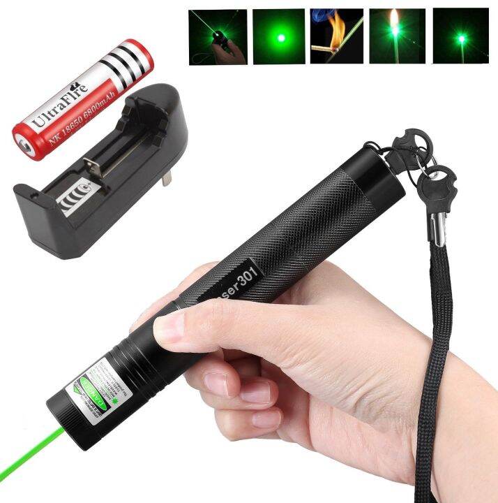 20Miles 532nm 301 Laser Pointer Lazer Pen Visible Beam Light + Charger ...
