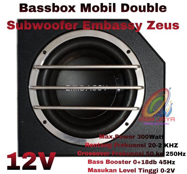 Bassbox Mobil Double Embassy Zeus Subwoofer Basstube Kotak Aktif Dual 8 ...