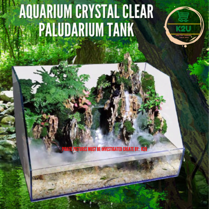 AQUARIUM Fish Tank Crystal Clear Tank Paludarium Tank 30CM/36CM/40CM ...