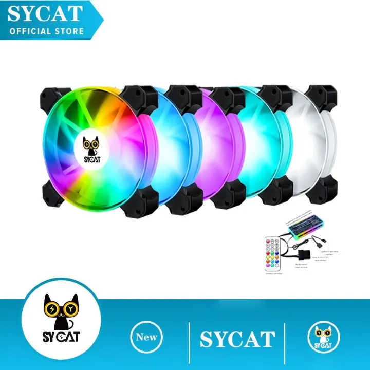SYCAT S10 RGB FAN 3 pcs 120MM Cooling FAN 3 IN ONE KIT RGB Control LED ...