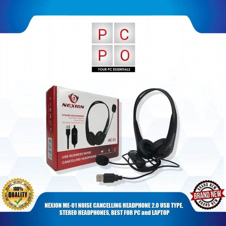 NEXION ME-01 NOISE CANCELLING HEADPHONE 2.0 USB TYPE, STEREO HEADPHONES ...