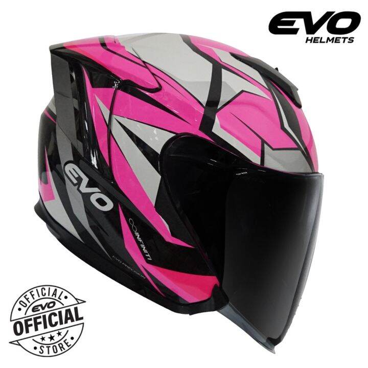 EVO RX-5 Infiniti Half Face Dual Visor Helmet with Free Clear Lens ...