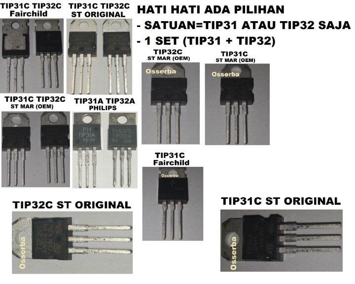 Tip31c Tip32c Tip31 Tip32 Pnp Npn Transistor Lazada Indonesia