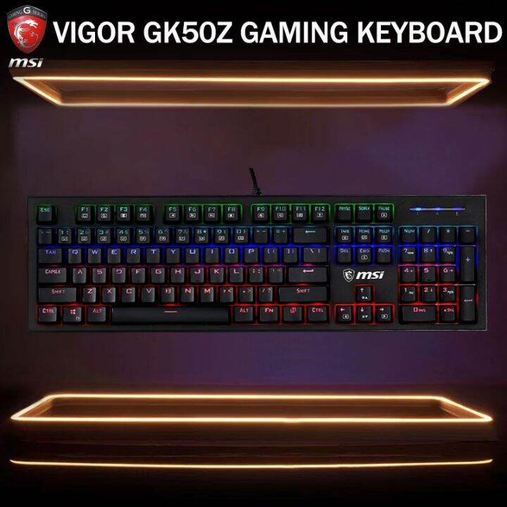 Mechanical Keyboard Wired Gaming Keyboard RGB MSI VIGOR GK50Z Gaming keyboard 104 Brown Switch ...