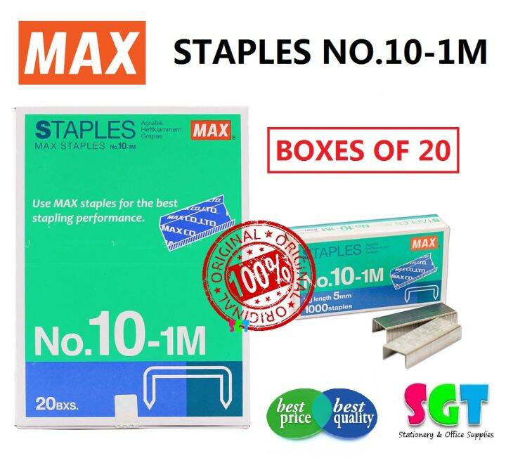 MAX Staples No.10-1M Bullet 20pcs/box | Lazada