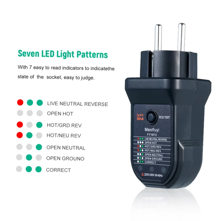 Keykits-FUYI Advanced RCD Electric Socket Tester Automatic Neutral Live ... Keykits-FUYI Advanced RCD Electric Socket Tester Automatic Neutral Live ...