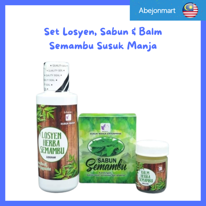 Set Susuk Manja Balm Sabun Losyen herba Semambu lotion kulit gatal ...