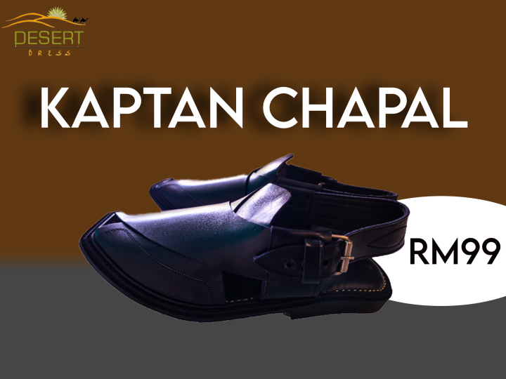 KAPTAN Leather Chappal Handmade AFGHAN Peshawari Eid Sandal Shoes Black ...