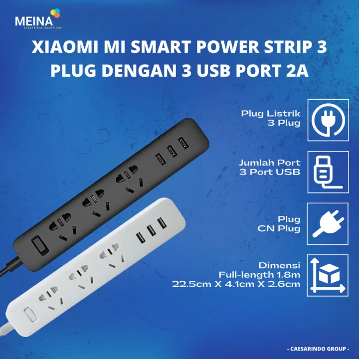SMART POWER STRIP 3 PLUG UNIVERSAL 3 PORT USB 2A STOP KONTAK SAKLAR ...