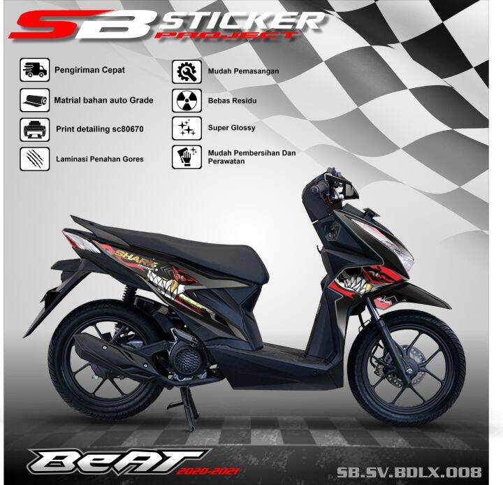 STRIPING BEAT DELUX 2021 - Sticker Striping Variasi List Honda Beat ...