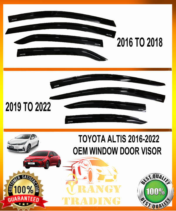 Toyota Altis 2016 to 2022 OEM Window door visor black 2017 2018 2019 ...