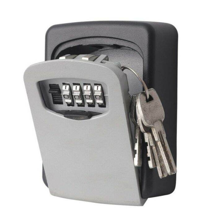 WALL MOUNTED KEY SAFE BOX SECURE LOCK SAFETY 4 DIGIT SECURITY OUTDOOR ...