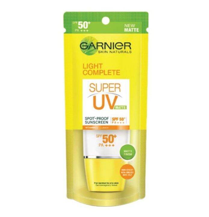 GARNIER Light Complete Super UV Matte Sunscreen SPF 50/PA++ 30ml. การ์นิเย่ ไลท์ คอมพลีท ยูวี ...