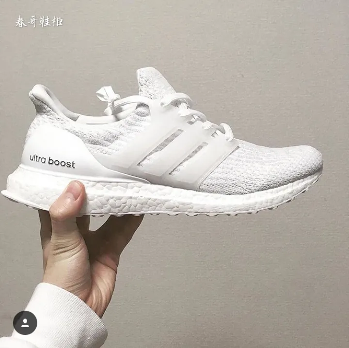 Adidas Ultra Boost UB 3.0 4.0 Pure White Black and White Running Shoes ...