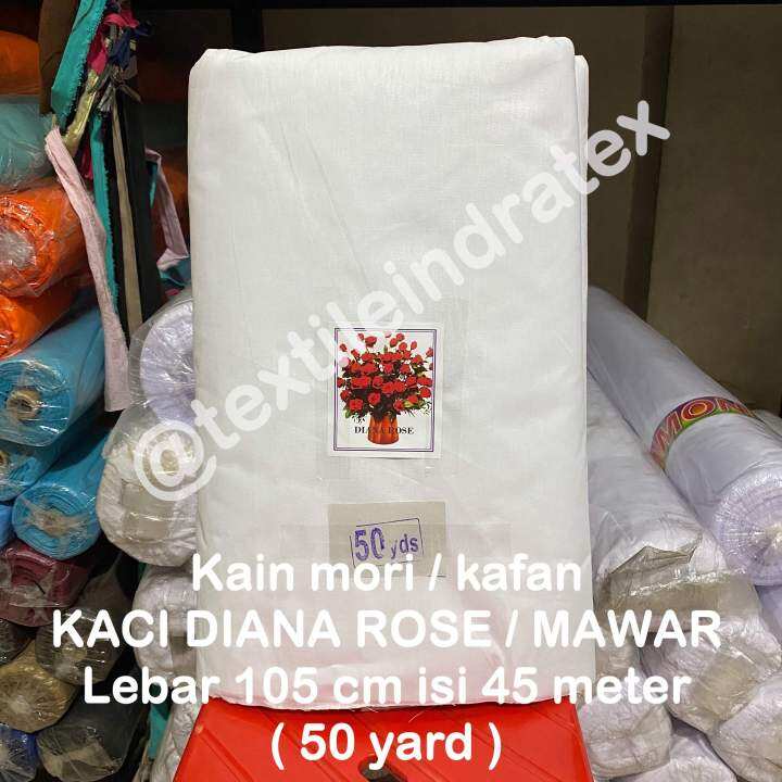 ( per 1 meter ) Kain kafan mori katun CAP MAWAR DIANA ROSE meteran ...