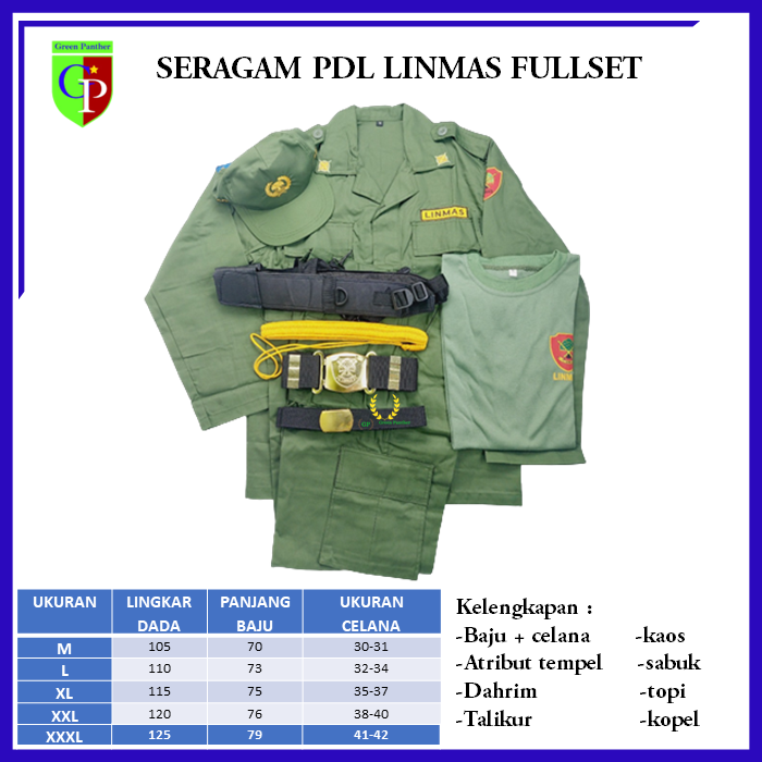 BAJU LINMAS SERAGAM LINMAS LENGKAP SETELAN LINMAS BAJU PDL LINMAS ...