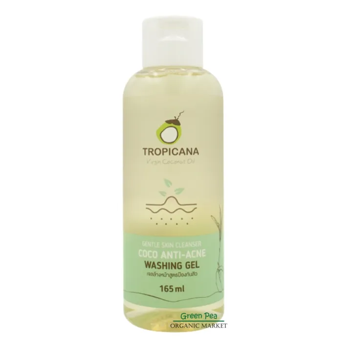 เจลล้างหน้า สูตรป้องกันสิว 165ml. ผสมน้ำมันมะพร้าว Tropicana สูตรอ่อนโยน COCO Anti-Acne Washing ...