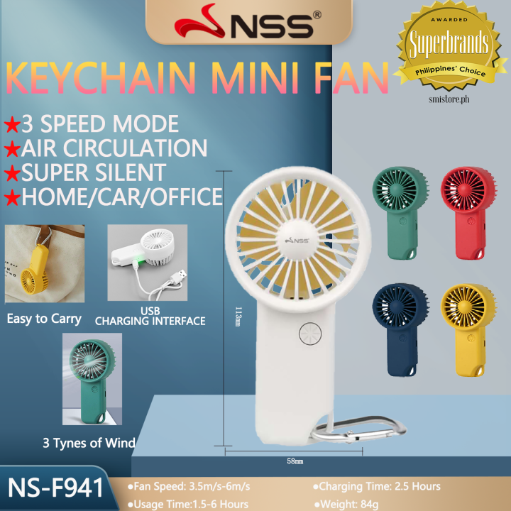 NSS Hand Fan Rechargable Mini Electric Fan USB Fan 3 Speed Handy Fan ...