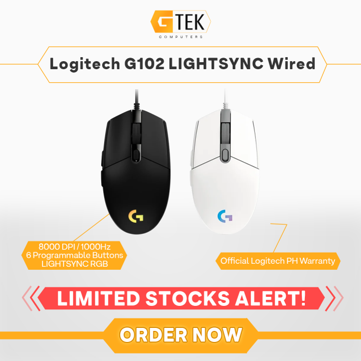 Logitech G102 LIGHTSYNC RGB Gaming Mouse 8000 dpi Logitech PH Unit | Lazada PH