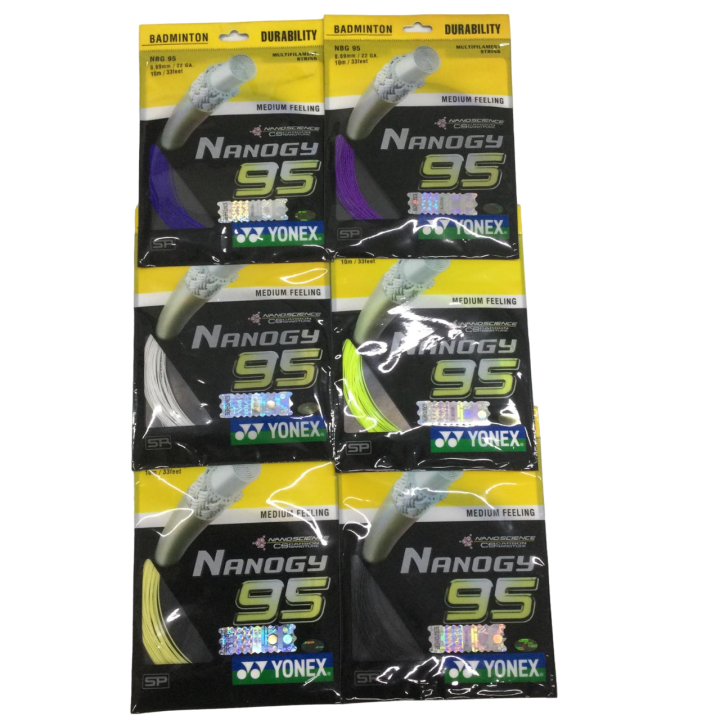 YONEX NANOGY 95 BADMINTON RACKET STRING DURABILITY 0.69mm/22 GA.10m/33 ...