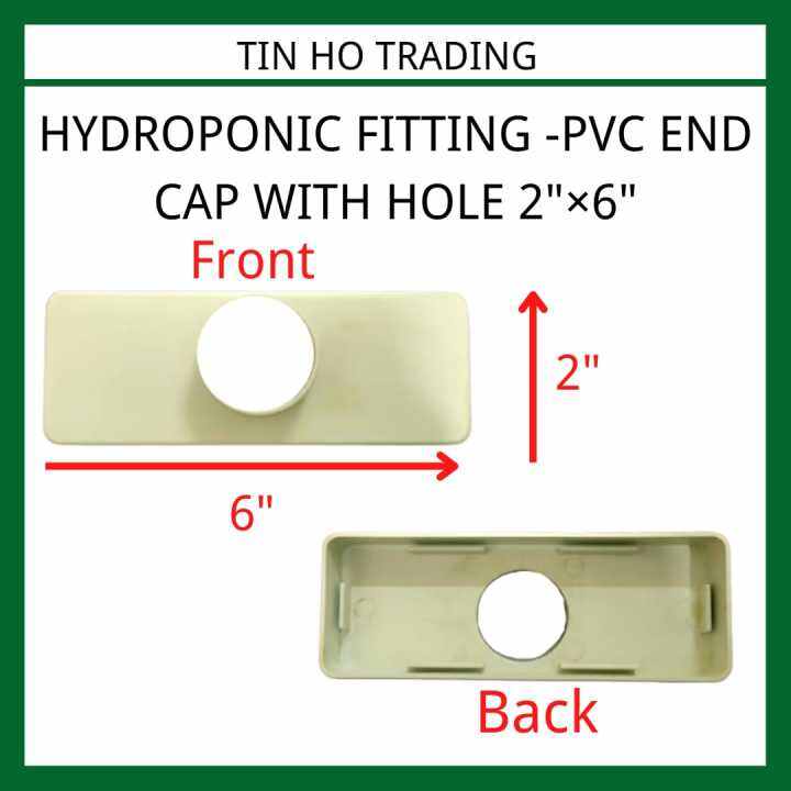 Hydroponic Trunking Fitting - Pvc End Cap With Hole 2" x 6" (5 pcs ...