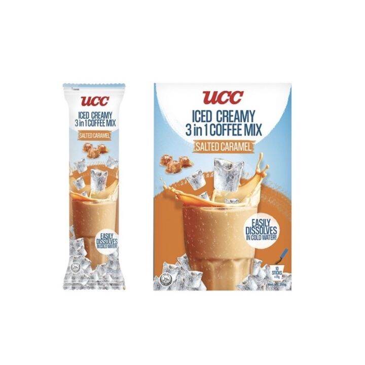 UCC Iced Creamy 3 in 1 Coffee Mix Salted Caramel 10 x 25g | Lazada PH
