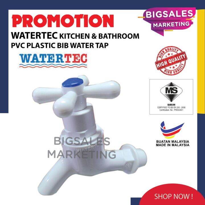 WATERTEC Kitchen & Bathroom Sink Faucet PVC Bib Water Flow Tap (SIRIM ...