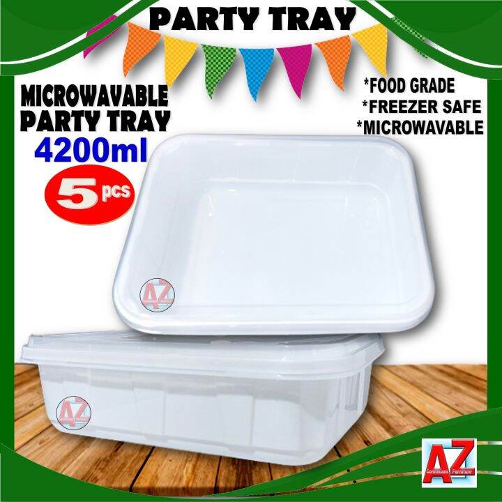 4200ml- 5pcs/pack Party Tray Microwavable plastic container , Party ...